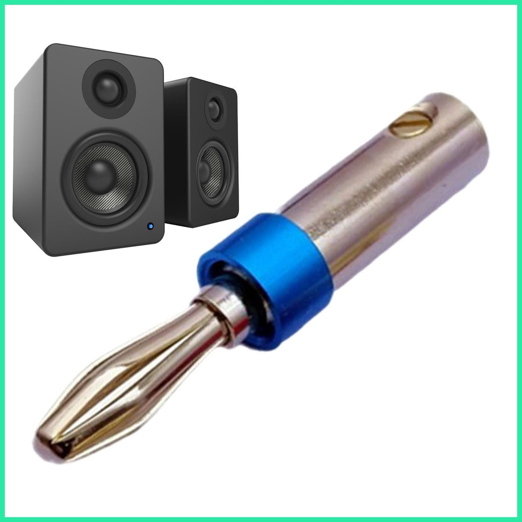 Banana Plugs for Speaker Wire 4mm Copper Gold-Plated Wire Connector ...
