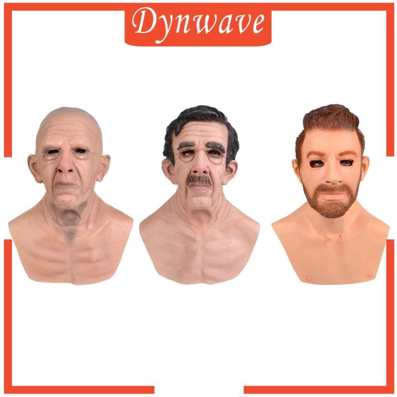 [Dynwave] Realistic Man Mask Latex Mask Human Face Funny Scary Mask ...