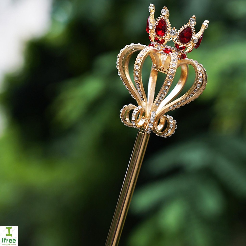 Bling Crown Decor Scepter Wand Alloy Goddess Beauty Pageant Props Fairy ...