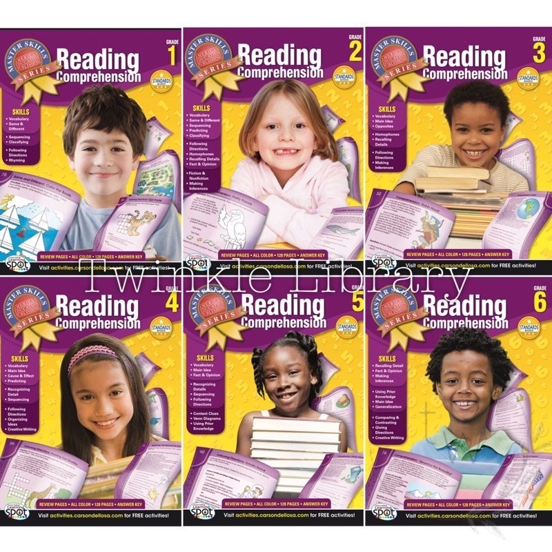 Master Skills Reading Comprehension Grade K 1 2 3 4 5 6 Book | English ...