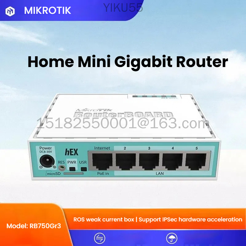 Mikrotik Gigabit Wired Router RB750Gr3 Home Intelligent Mini 5-port ROS ...