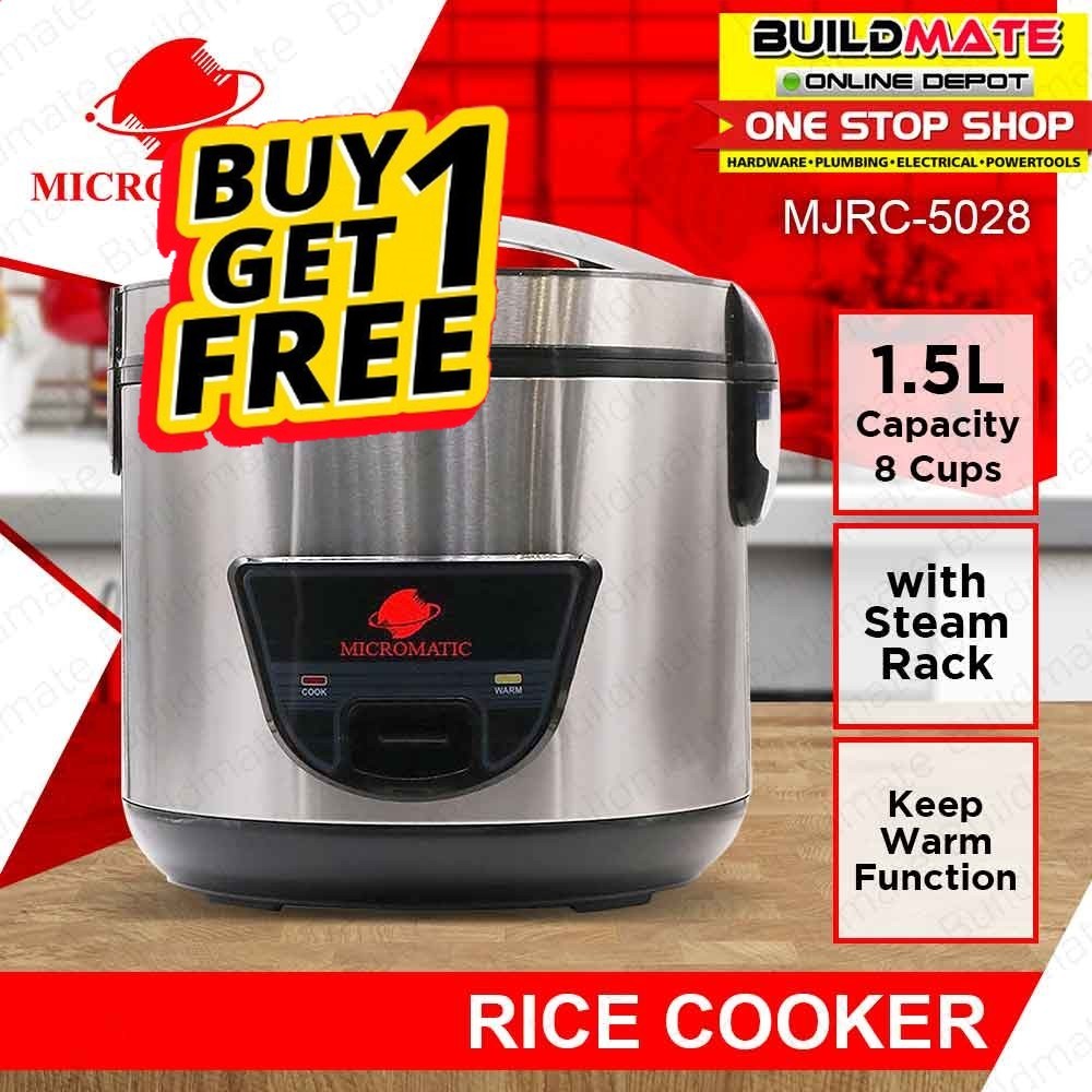 MICROMATIC Jar Rice Cooker with Steamer 1.5L 8 CUPS MJRC-5028 ...