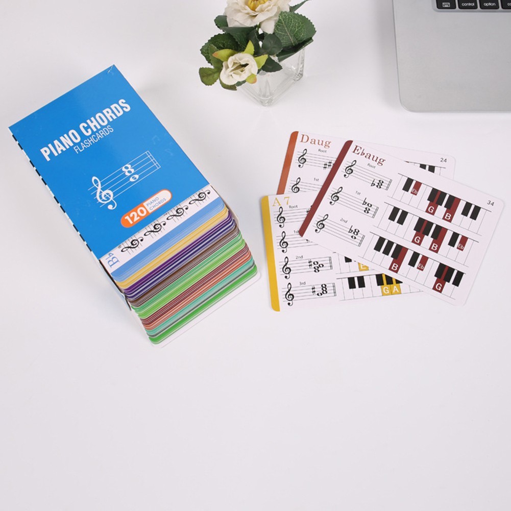 Piano Chord Flashcards 120PCS Set with Chart for Effective Music ...
