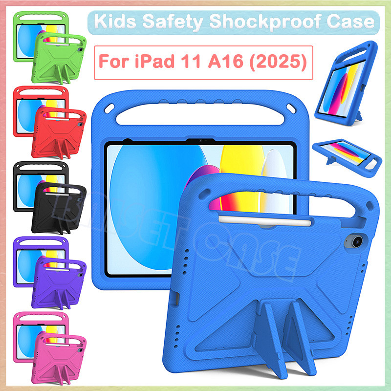 For iPad 11 A16 2025 iPad 11th Gen Kids Safe Eva Case Shockproof Stand ...