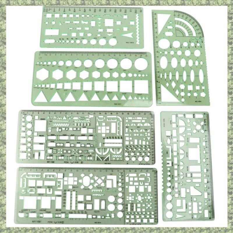 (K T) 6 Pieces Plastic Measuring Templates Building Formwork Stencils ...