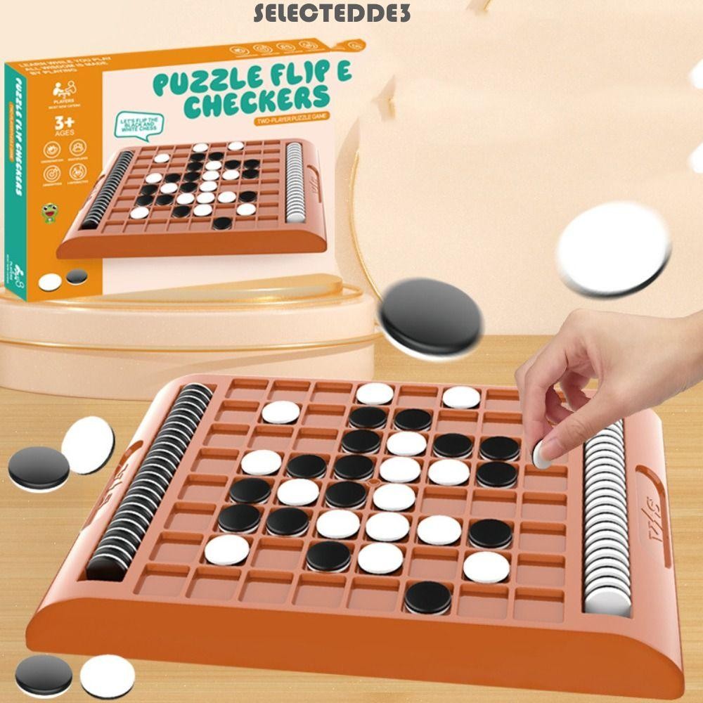 SELECTEDDE Flip Black White Chess Board, Tabletop Game Parent-Child ...