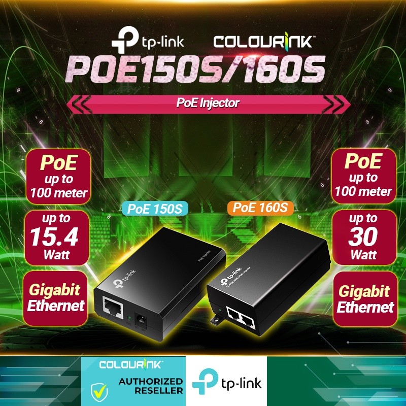 Tp-link TL-POE150S POE160S Gigabit Ethernet PoE Injector Adapter ...