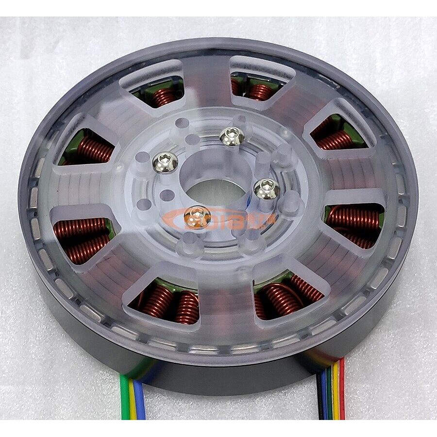 300W Disc Brushless DC Motor 27N30P Hollow Shaft Flat Direct Drive ...