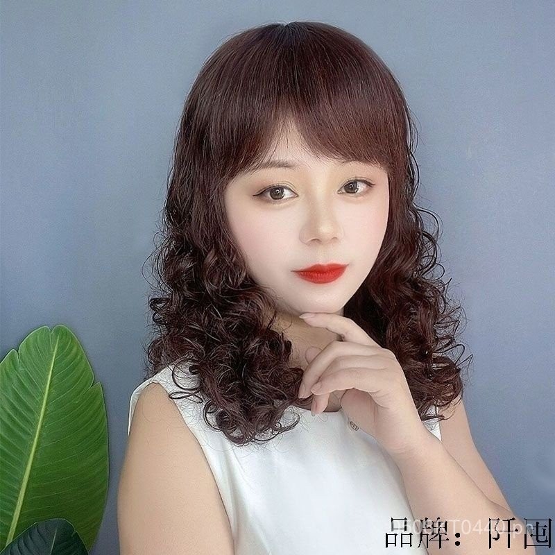 Large Wavy Curly Hair Wig Perm Mom Hair Goddess Natural Middle-aged and ...