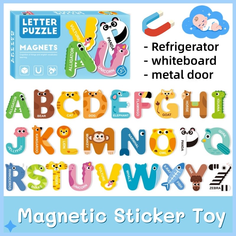 Kids Magnetic Alphabet Stickers Fridge Magnets Alphabet Number Learning ...