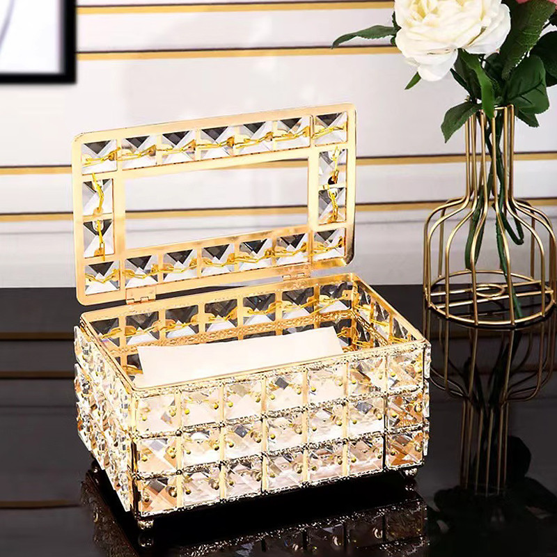 gongjing3 Luxury Crystal Tissue Box Tabletop Decoration To Enhance Your ...