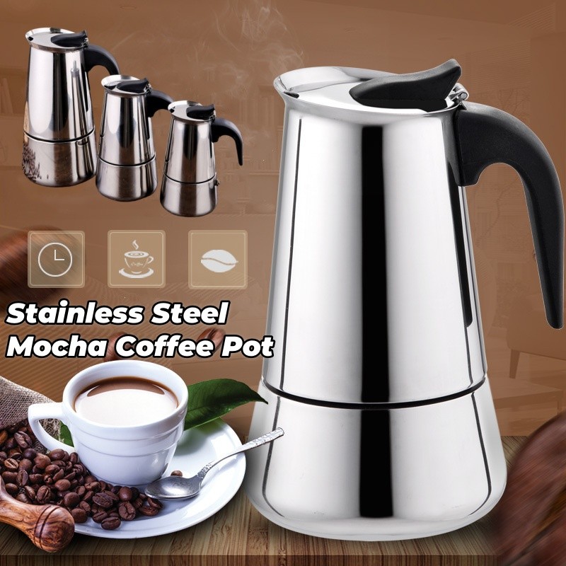 Stainless Steel Mocha Coffee Pot Italian Top Espresso Machine Coffee ...