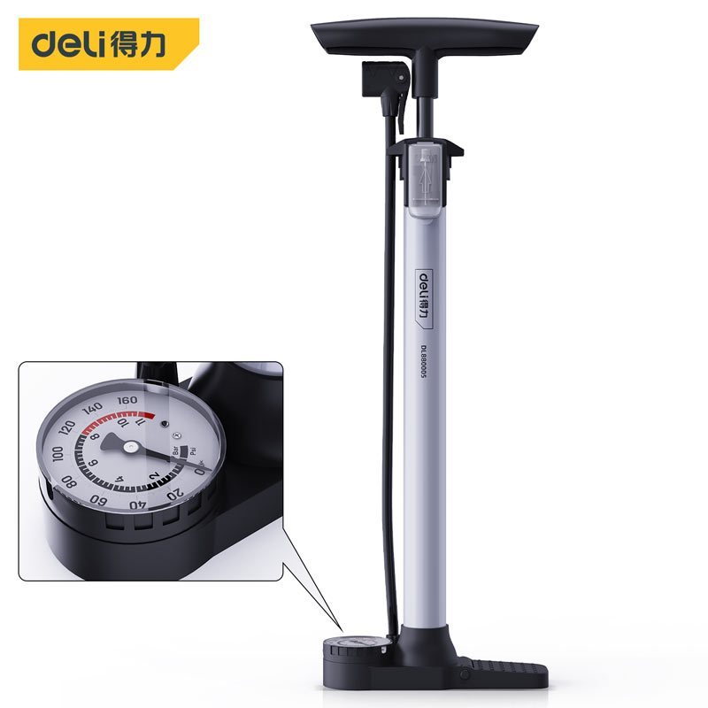Deli DL880005 Air pump Φ32x360mm Single booster with Watch (Silver ...