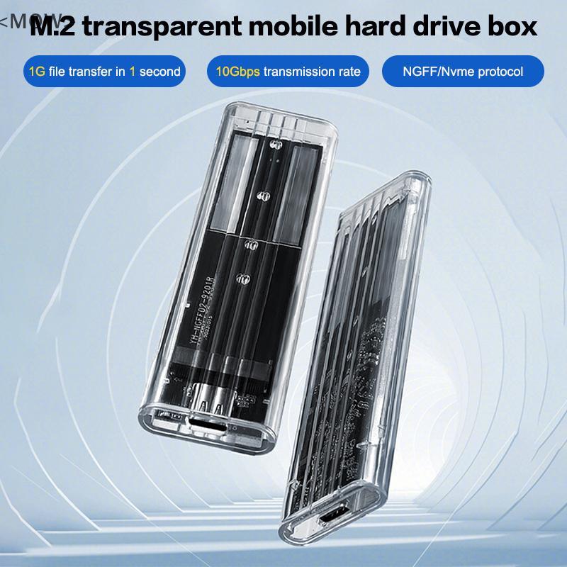 Clear USB Type C 10Gbps M.2 NVME PCIe NGFF SATA Protocol External Hard ...