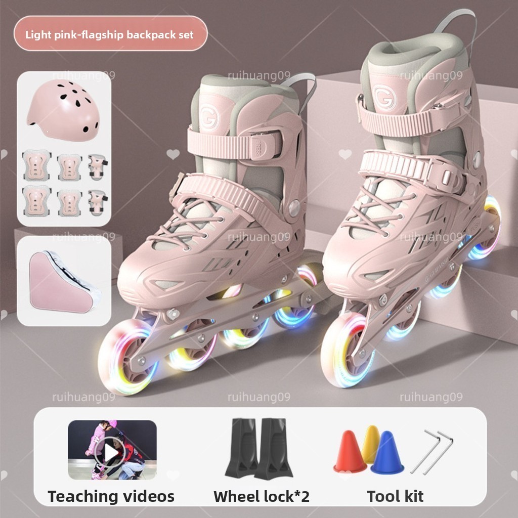 Skates Children 4-16 Years Old Beginner Full Set Girls Professional ...