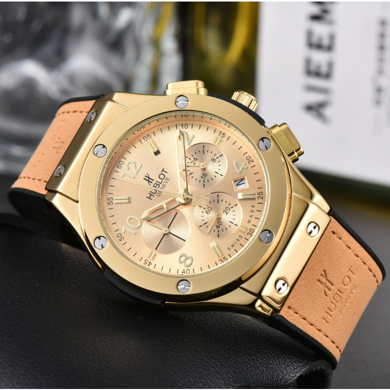 Hengbao Fashion Simple All-Match Watch Gold Dial Gold Case Men's Watch ...