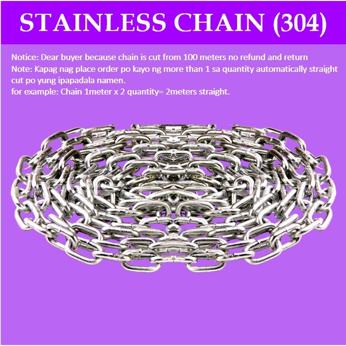 Kadina 3mm 304 Stainless Chain / Galvanized 4 Meter Steel Welded ...