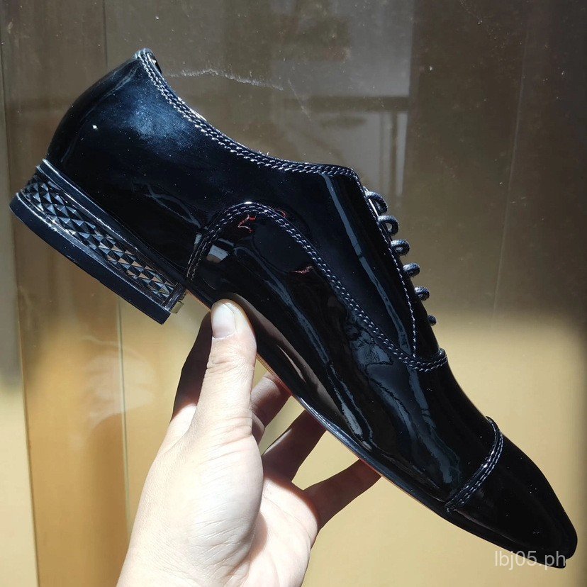 Red Sole Men's Shoes British Style Spring Summer New Glossy Patent ...