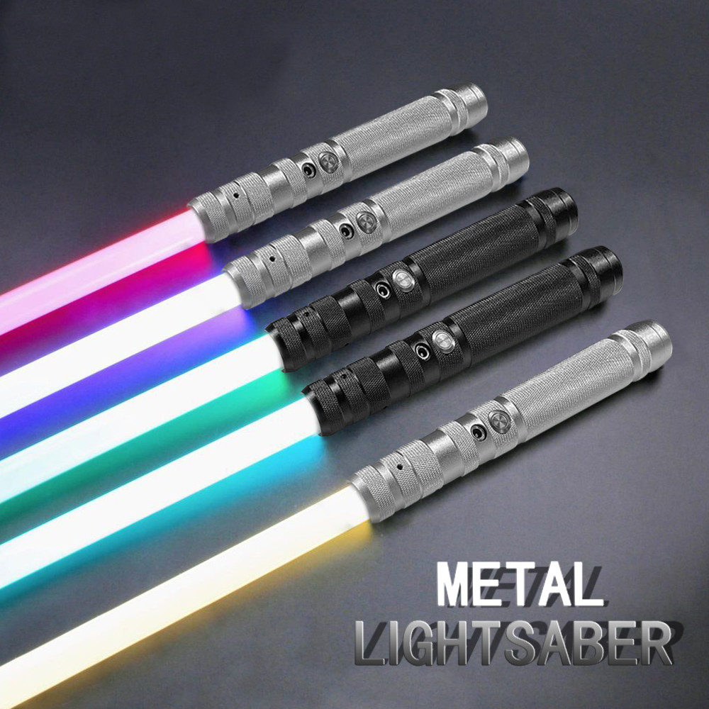 Metal Lightsaber LED Flashing Stick - RGB Color Changing Light Saber ...