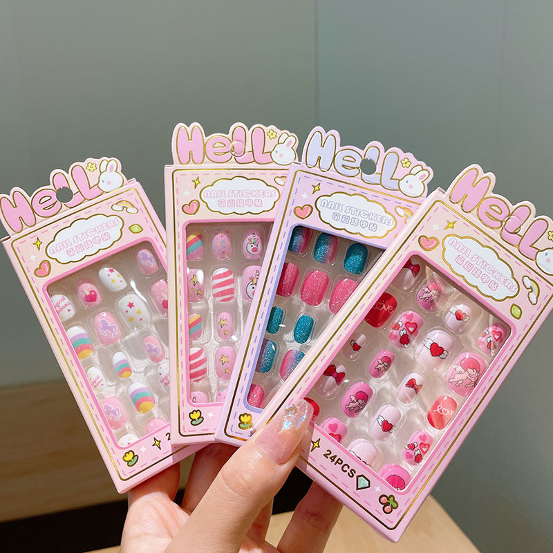 Little Girl Detachable Nail Stickers Girl Self-Adhesive Cartoon Series ...