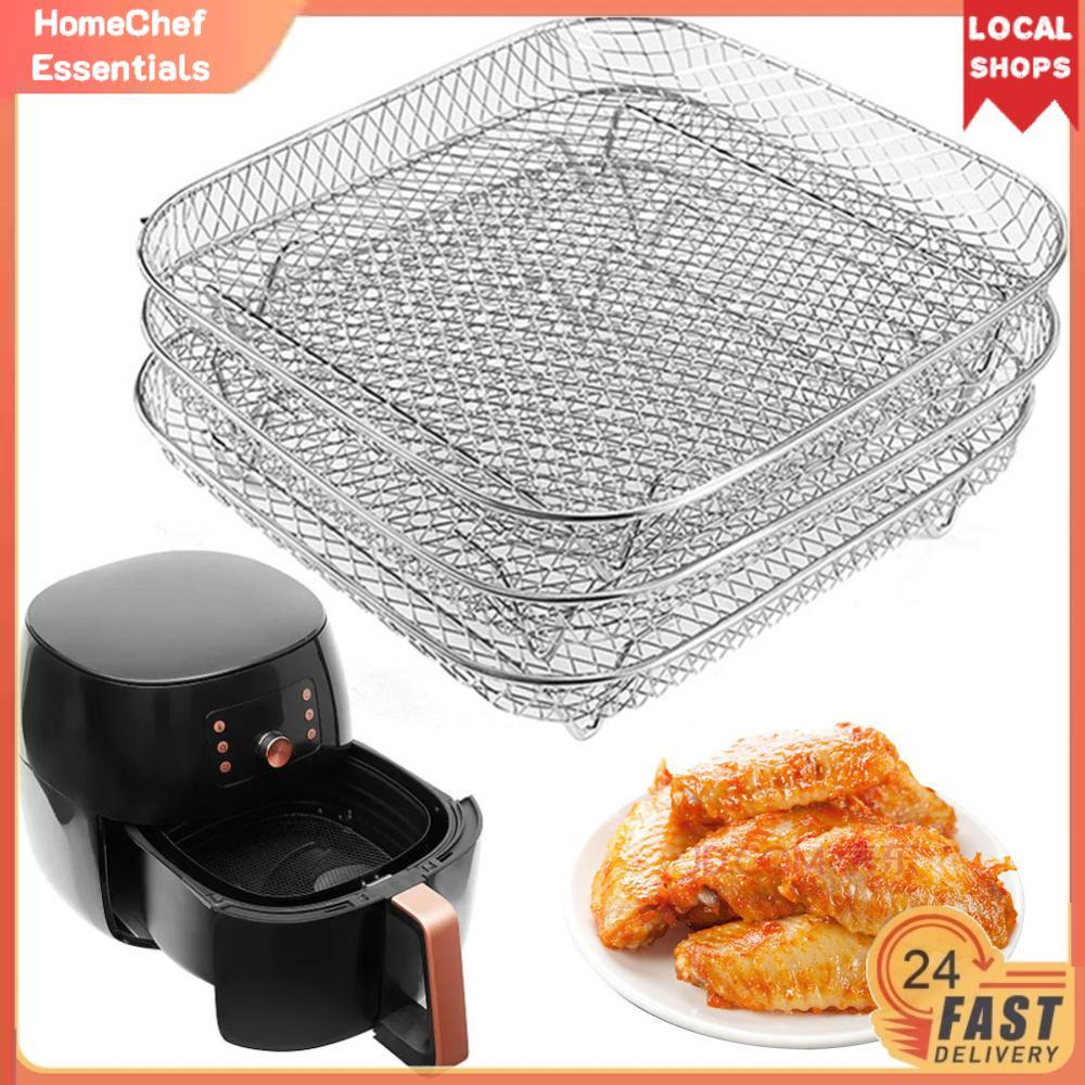 Air Fryer Rack Dehydrator Stand 3 Layers Mesh Grill Basket Air Fryer ...