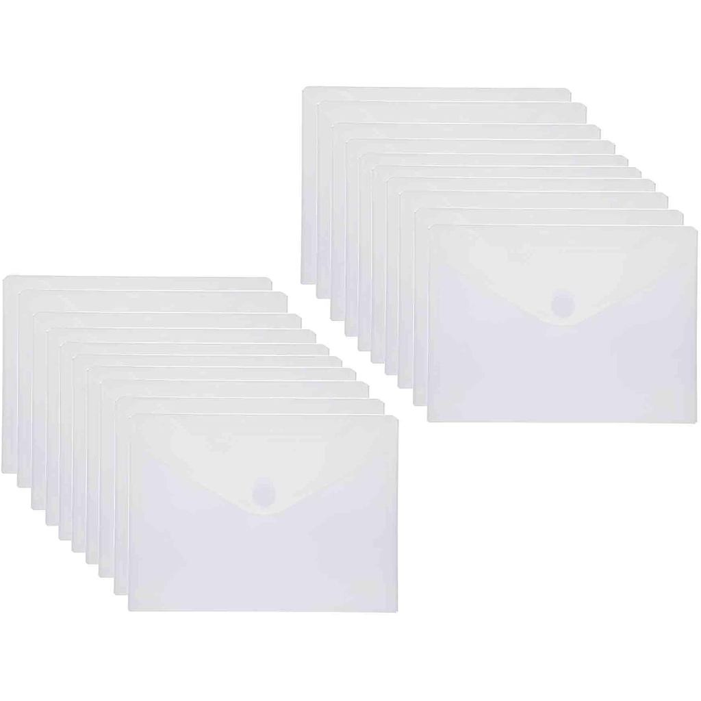 9x7 Clear Plastic Envelopes Hook Loop Closure Receipt Stickers Storage ...