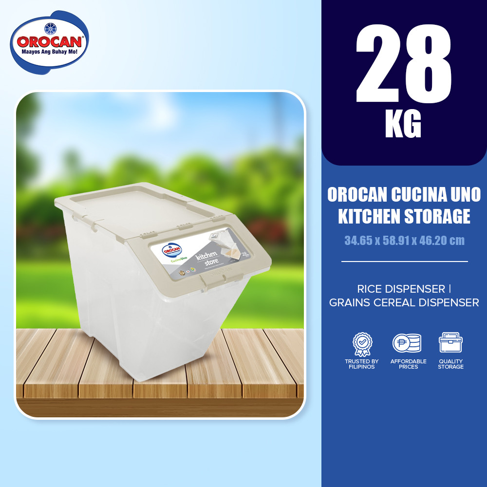 Orocan Cucina Uno Kitchen Storage 28Kg | Rice Dispenser | Grains Cereal ...