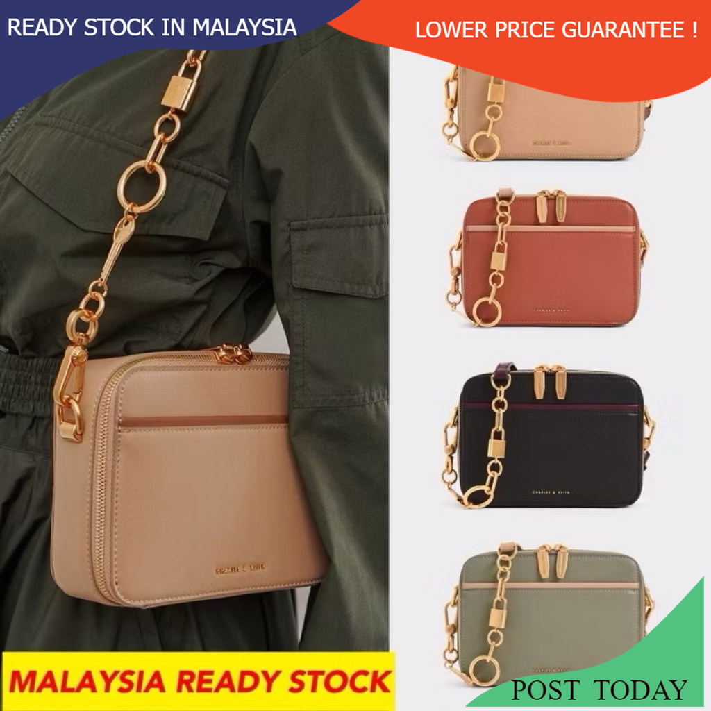 [CNK] Lock & Key Chain Zipper Messenger Shoulder Bag Sling Bag | Shopee ...