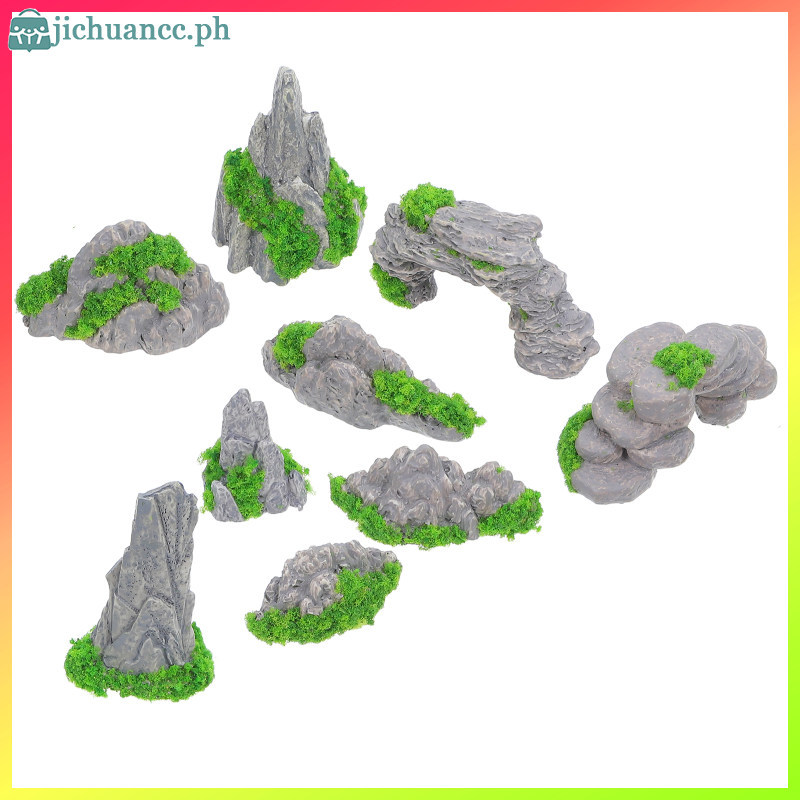 9Pcs Diorama Bato na Palamuti ng Bundok na Hugis para sa Palamuti ng ...