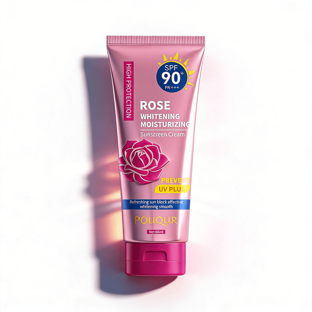 Rose SPF90+ Sunscreen 60ml UV PLUS High Protection Whitening Oil-Free ...