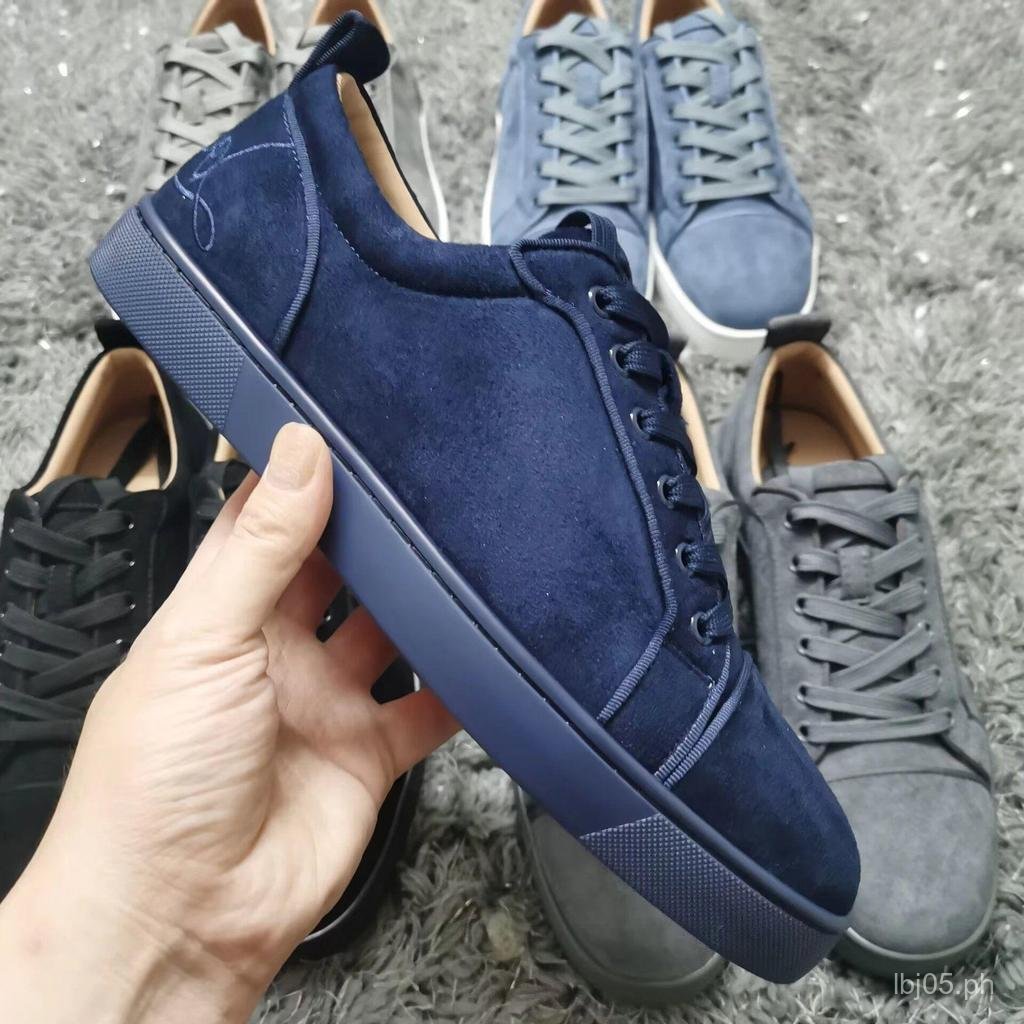 LTTL Electric Embroidery Men's Shoes Black Embroidered Low-top Rivet ...