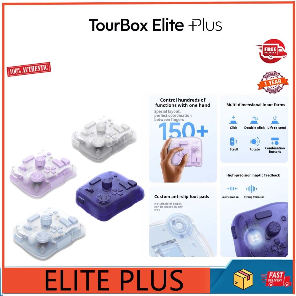 TourBox Elite Plus Extreme Series Bluetooth Custom Keypad iPad Drawing ...