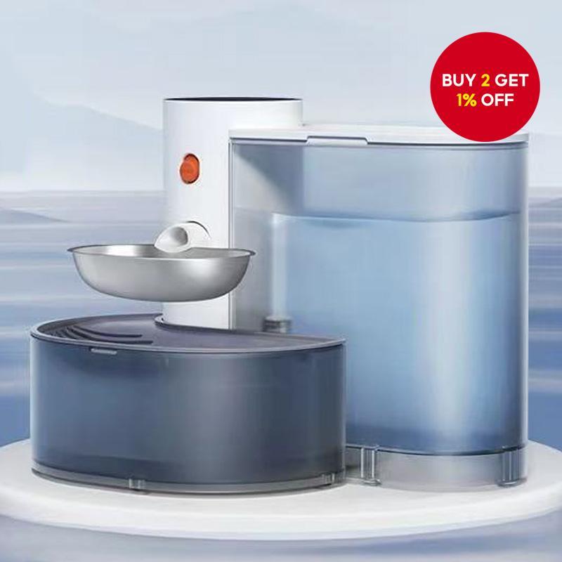 PetJoy Tilting Water Dispenser Stainless Steel Wireless Drinking Bowl ...
