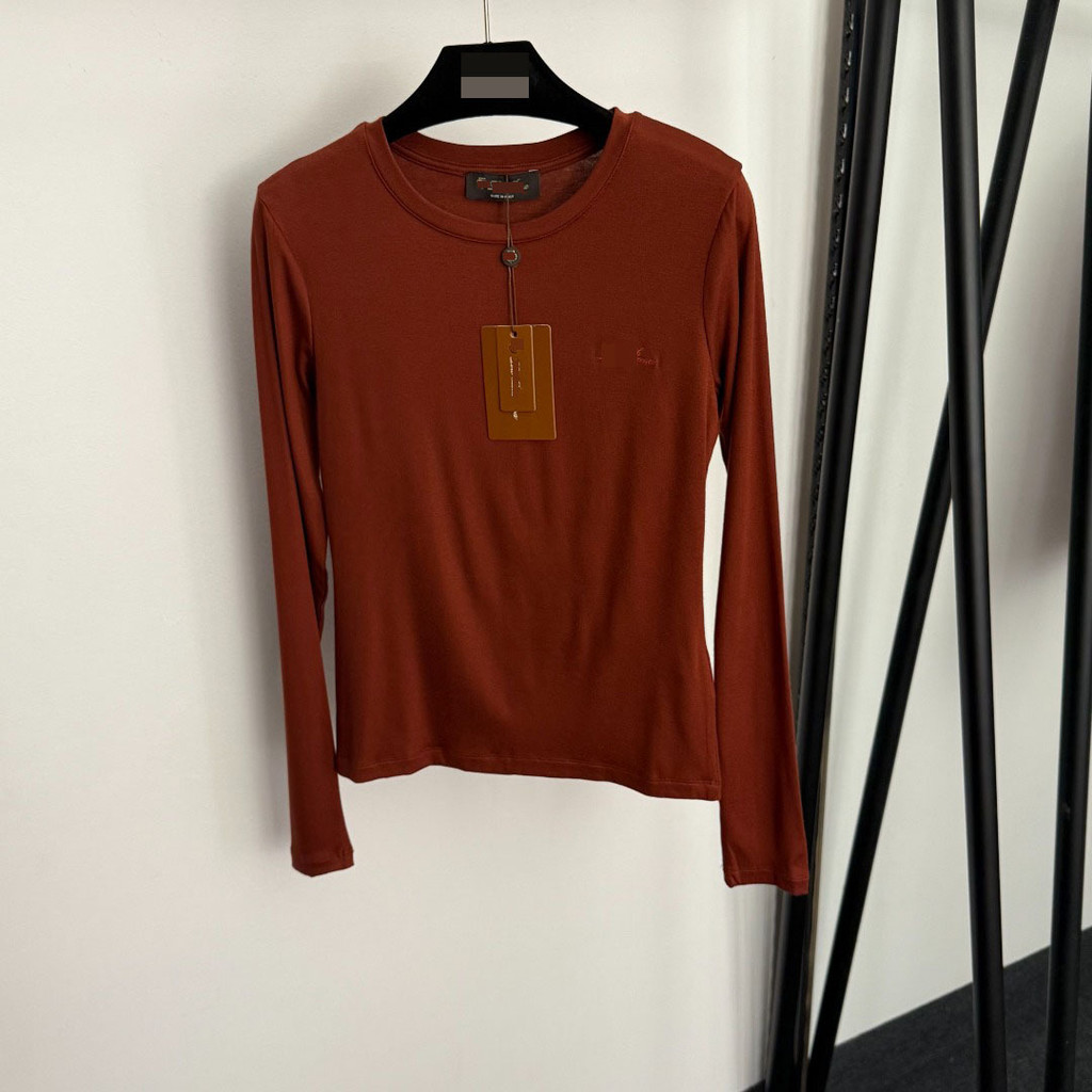 Loro Pian* Dopamine Women's Slim Elegant Embroidered Letter Long Sleeve ...