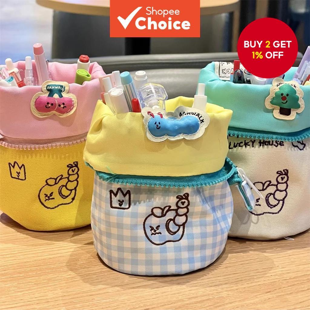 Pencil Case Large Capacity Vertical Flip 2-in-1 Pen Holder for girls ...