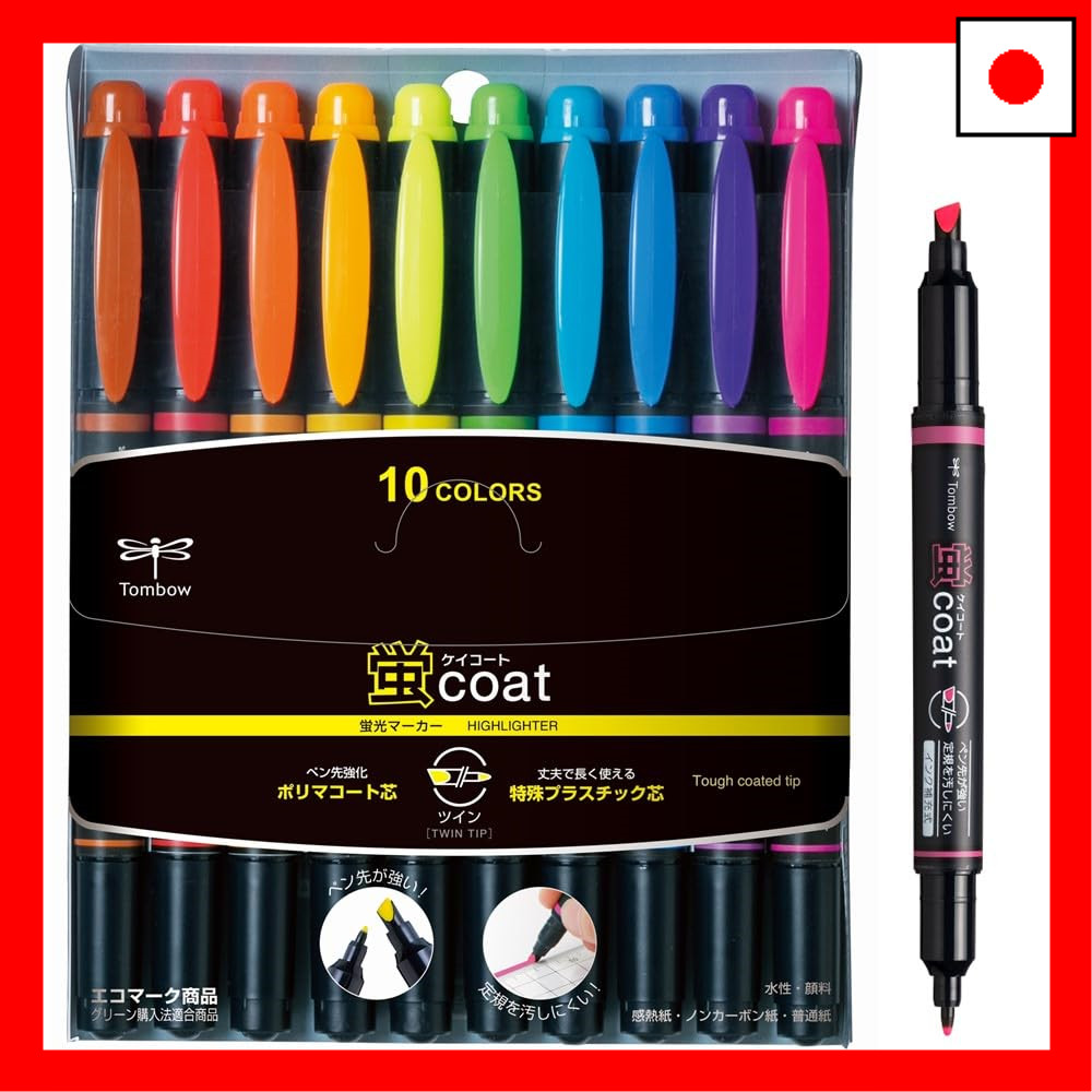 Tombow Highlighter Pen, Fluorescent Coat, Twin Type (Strong Tip ...