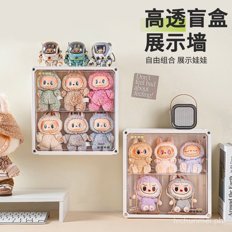 labubu Bubble Mart Wall-Mounted Storage Display Box Cabinet Blind Box ...