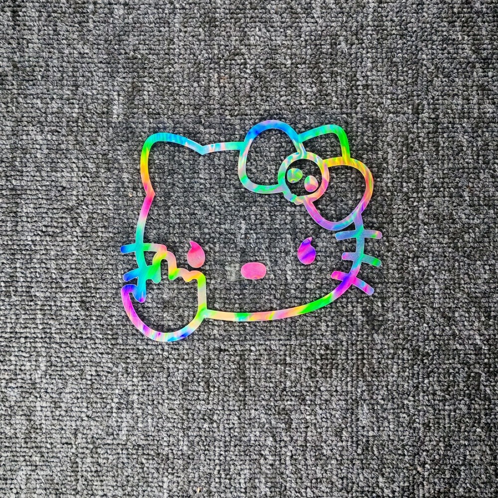 Hello Kitty Middle Finger Funny Decals Car Stickers For Fuel Tank Cap ...