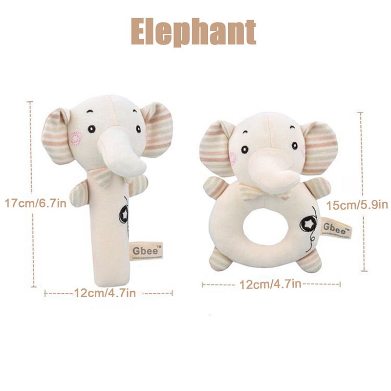 [HENGHOME] Baby Rattles Soft Cartoon Cute Plush Animal Toys Child ...