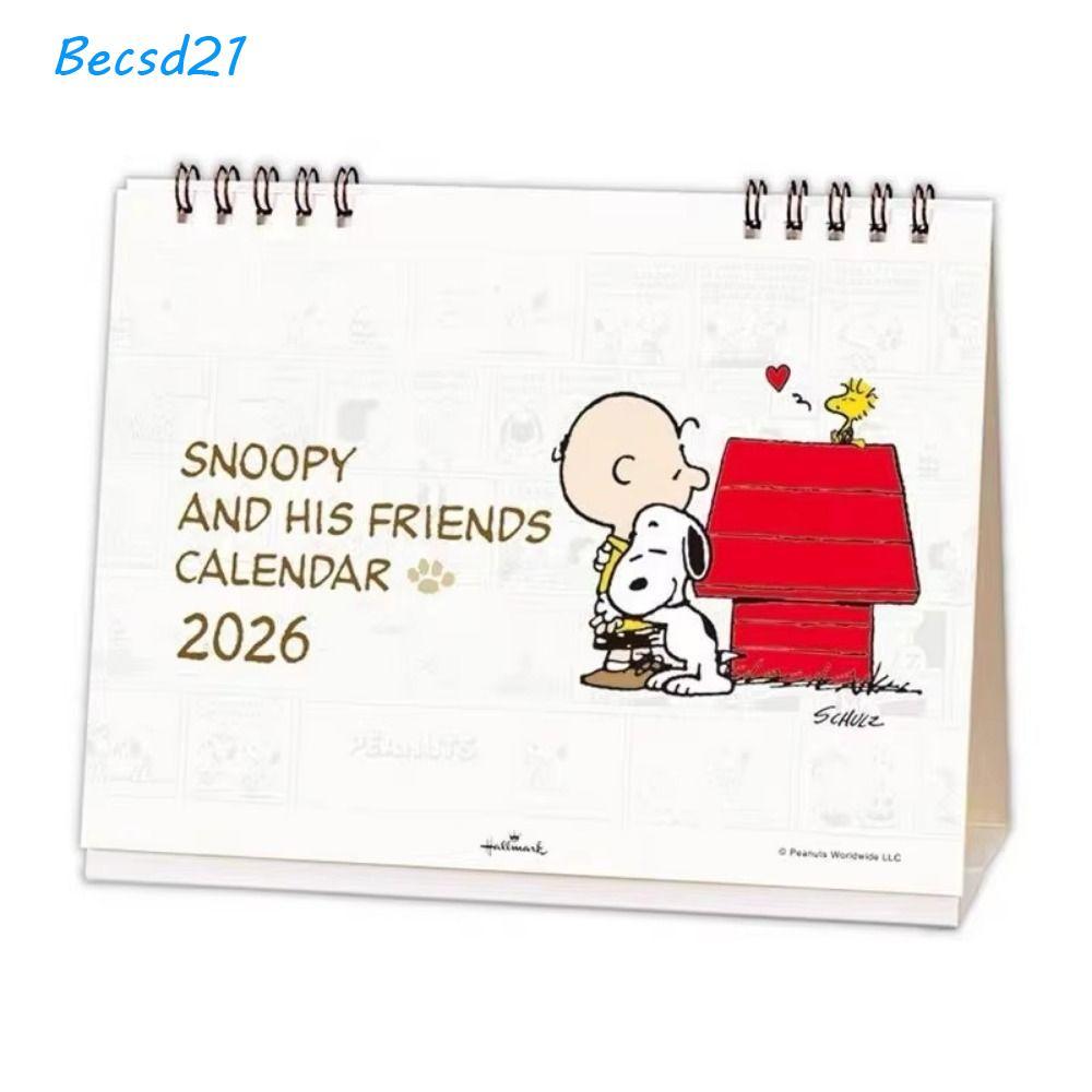 BECS 2026 Snoopy Desk Calendar, One Month to View With Memo Notes ...