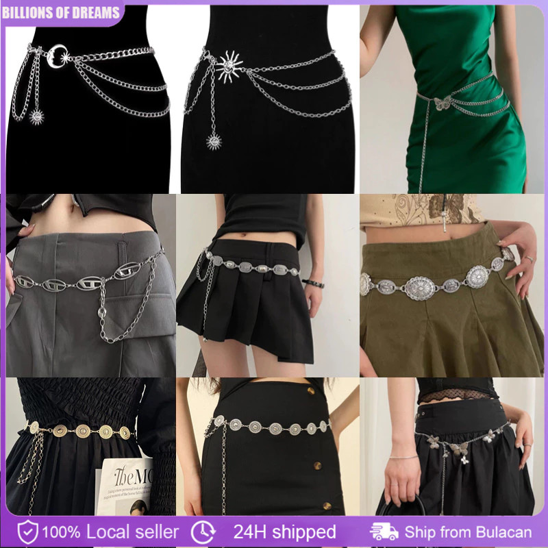 Waist Chain Belt for Dress Skirt Belts with Moon Star Waistbands Women ...