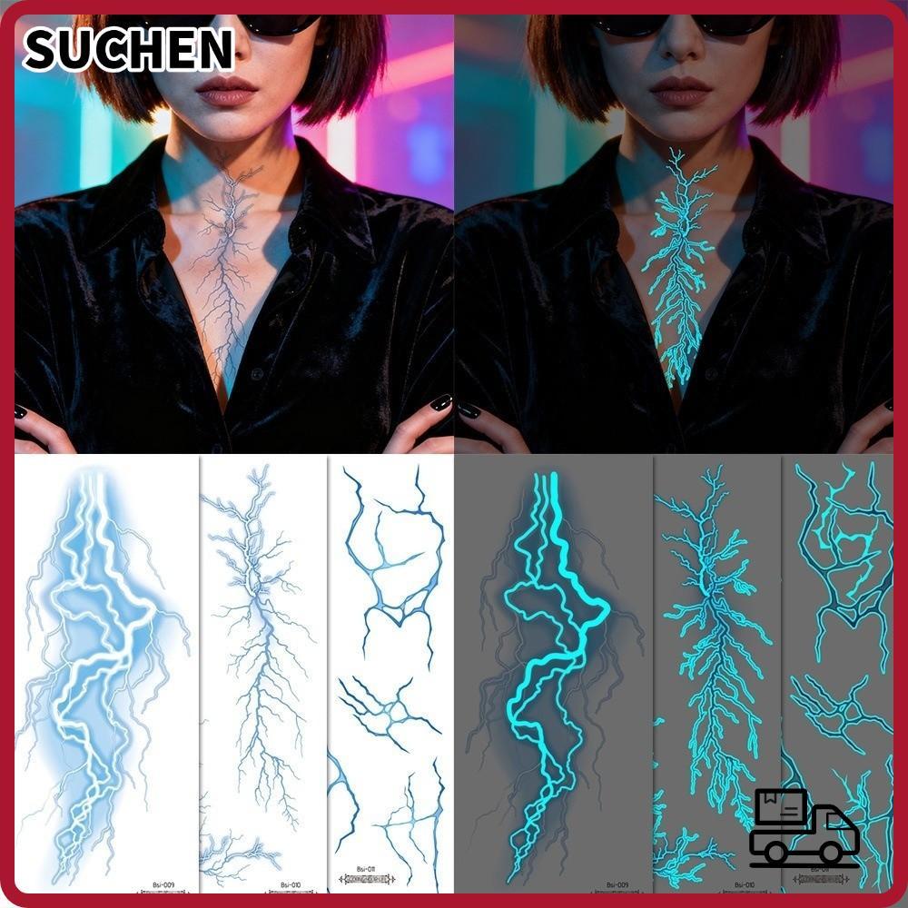 SUCHENPH Temporary Tattoos, Anime KPop Demon Hunters Purple Glow-in-the ...