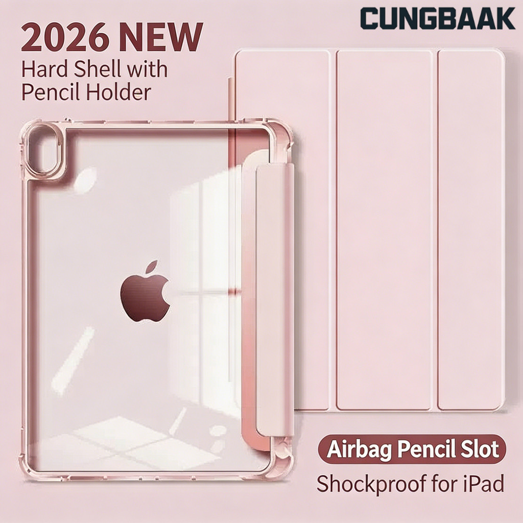 CUNGBAAK Clear Acrylic iPad Case | Built-in Stylus Slot | iPad 11th A16 ...
