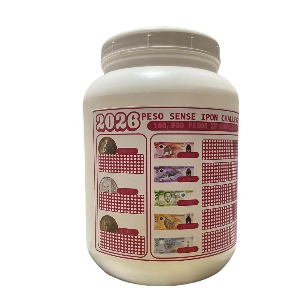 2026 Peso sense Alkansya Ipon Challenge Canister 4kg (188,000 Pesos If ...