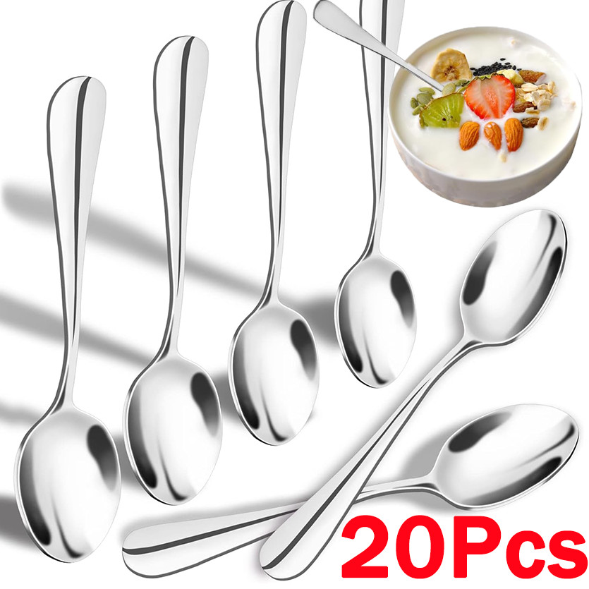 5/10/20Pcs Stainless Steel Tea Spoons / Kitchen Dessert Spoon / Kitchen ...