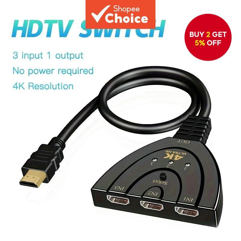 FASO HDMI Switch Hub with 4K*2K Resolution, 3 Inputs 1 Output ...