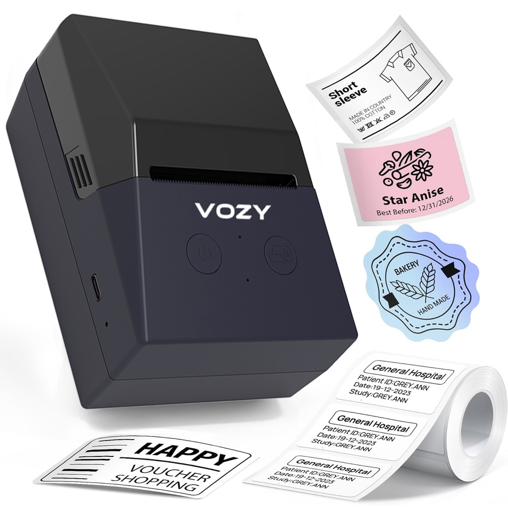 VOZY B30 Pro Label Printer Portable Bluetooth Smart Label Inkless Label ...