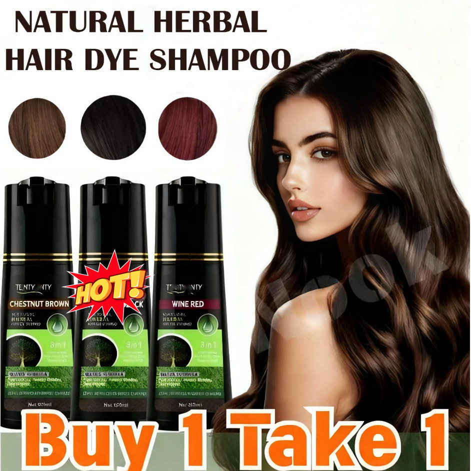 [COD] Hair Color Shampoo 3in1 TEN TWENTY 500mL, Permanent Natural Black ...