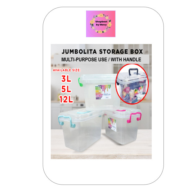 Jumbolita Multipurpose Clear Plastic Storage Box with Handle (Available ...