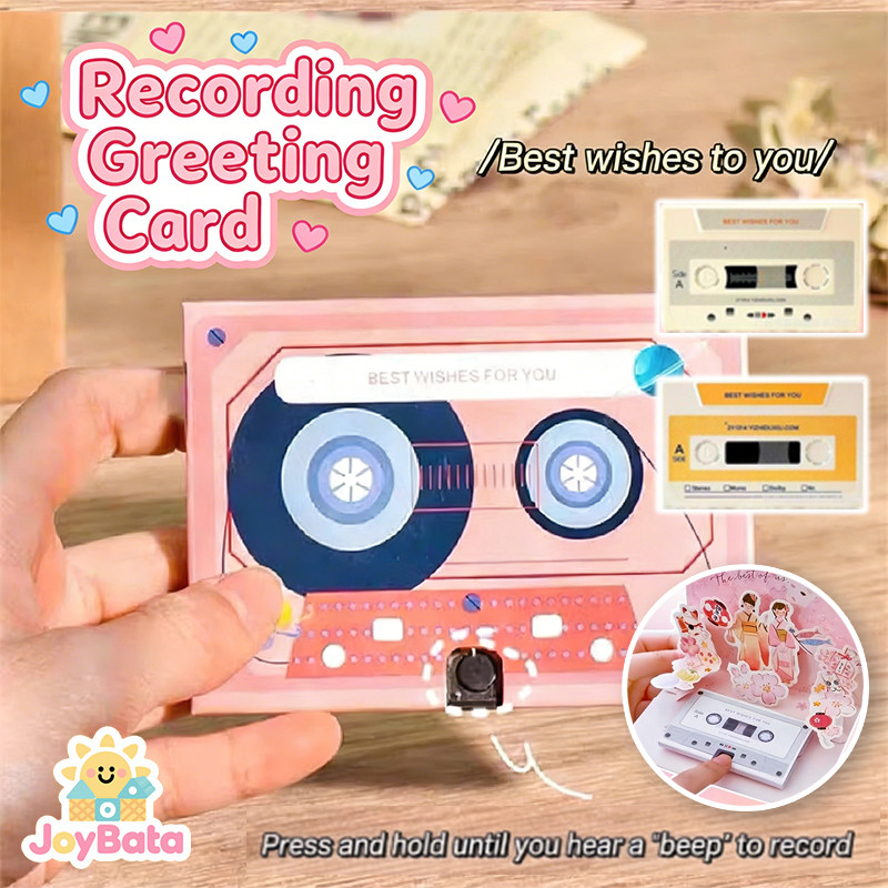 Voice Message Recorder 60 Seconds Recording Greeting Card Cassette Tape ...